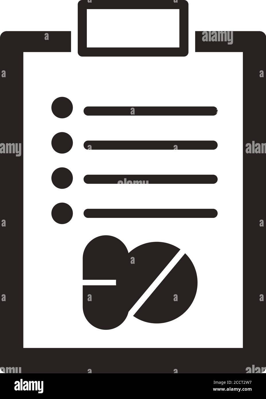 checklist with medicine capsules and pills drugs silhouette style icon ...