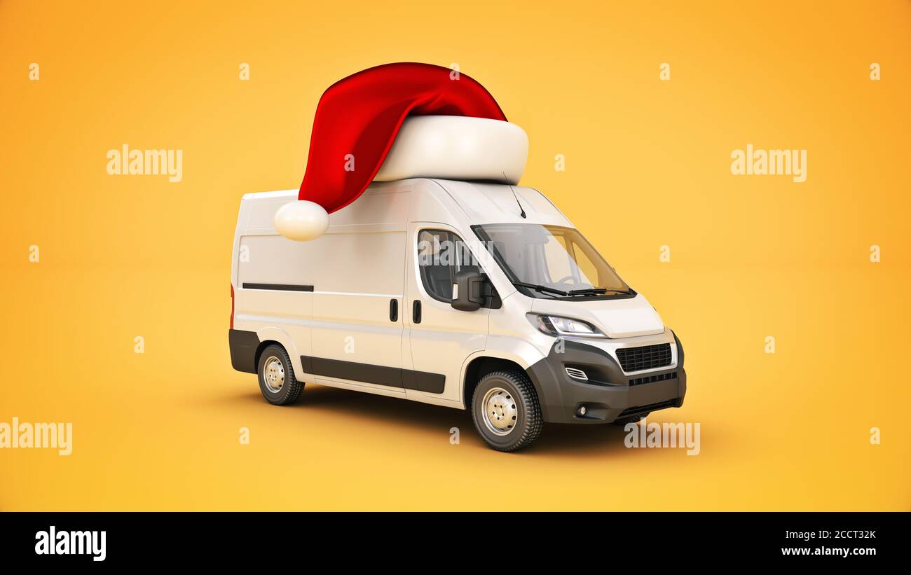 3d render christmas delivery van hi-res stock photography and images ...