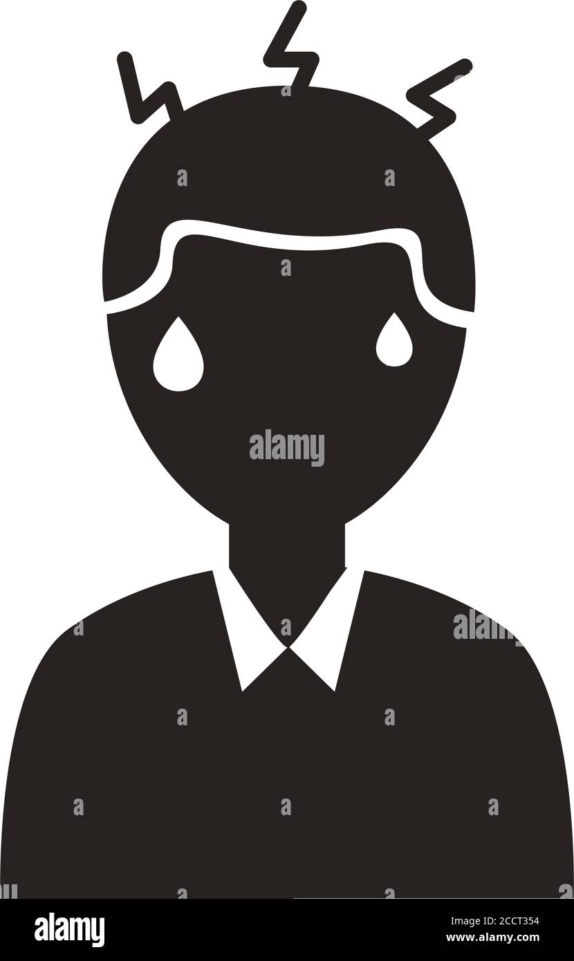 man with fever silhouette style icon vector illustration design Stock ...