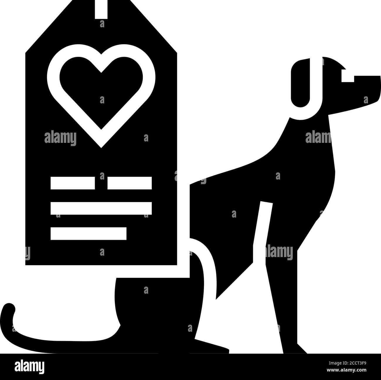 dog love label glyph icon vector illustration Stock Vector Image & Art ...