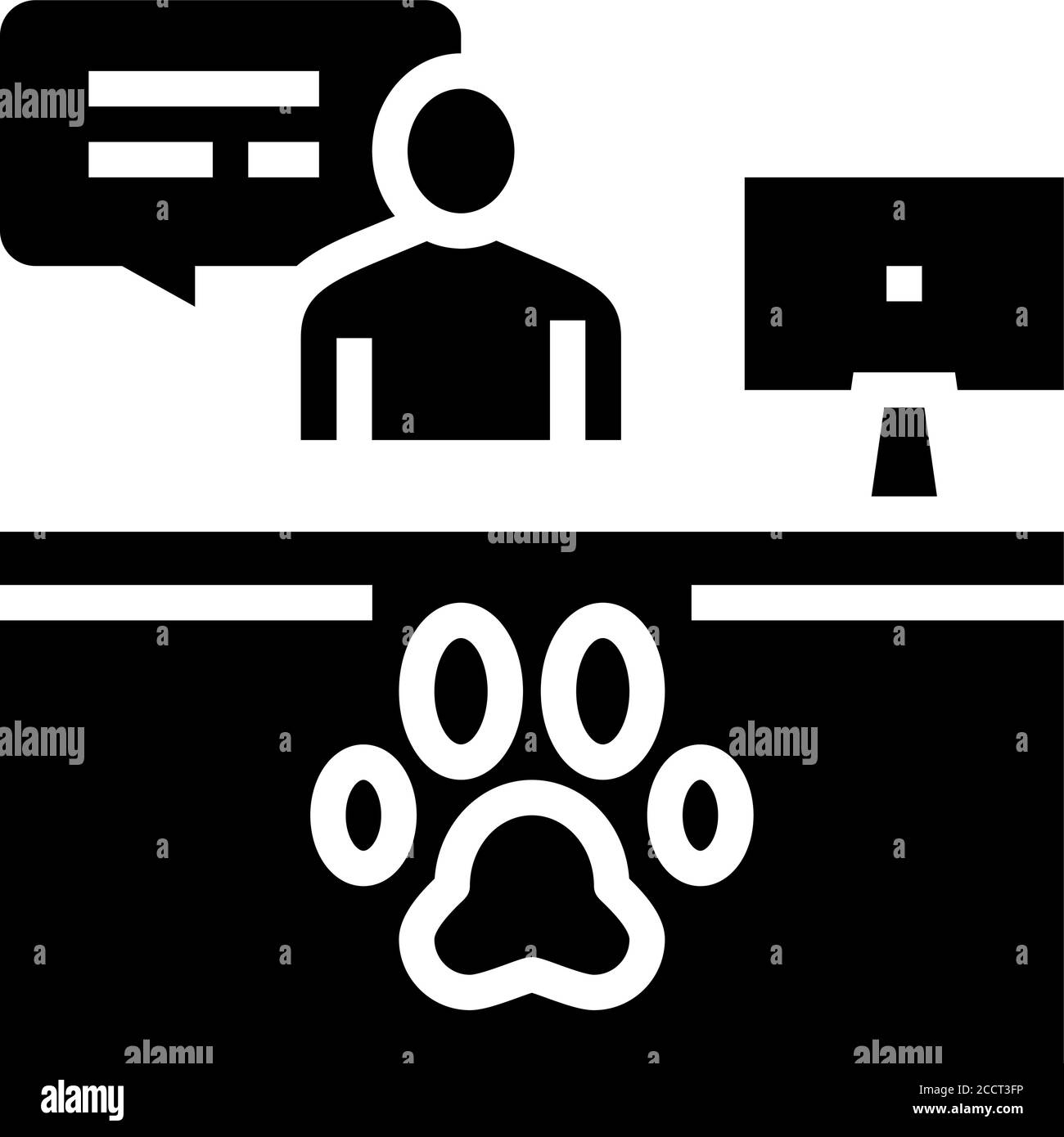 pet shelter worker workspace glyph icon vector illustration Stock ...