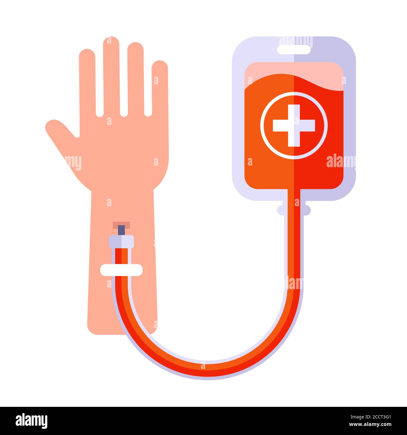 human blood transfusion icon. make an injection in the arm. flat vector ...