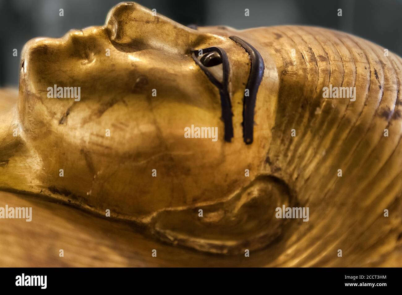 Inner coffin (third) of Yuya, made of wood with stucco and gilt and ...