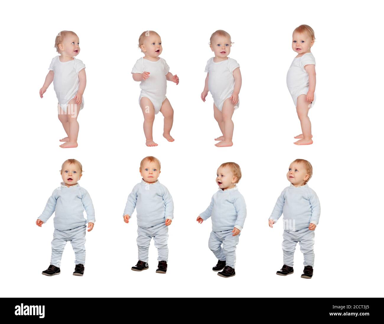 Images of a baby starting to walk isolated on a white background Stock ...