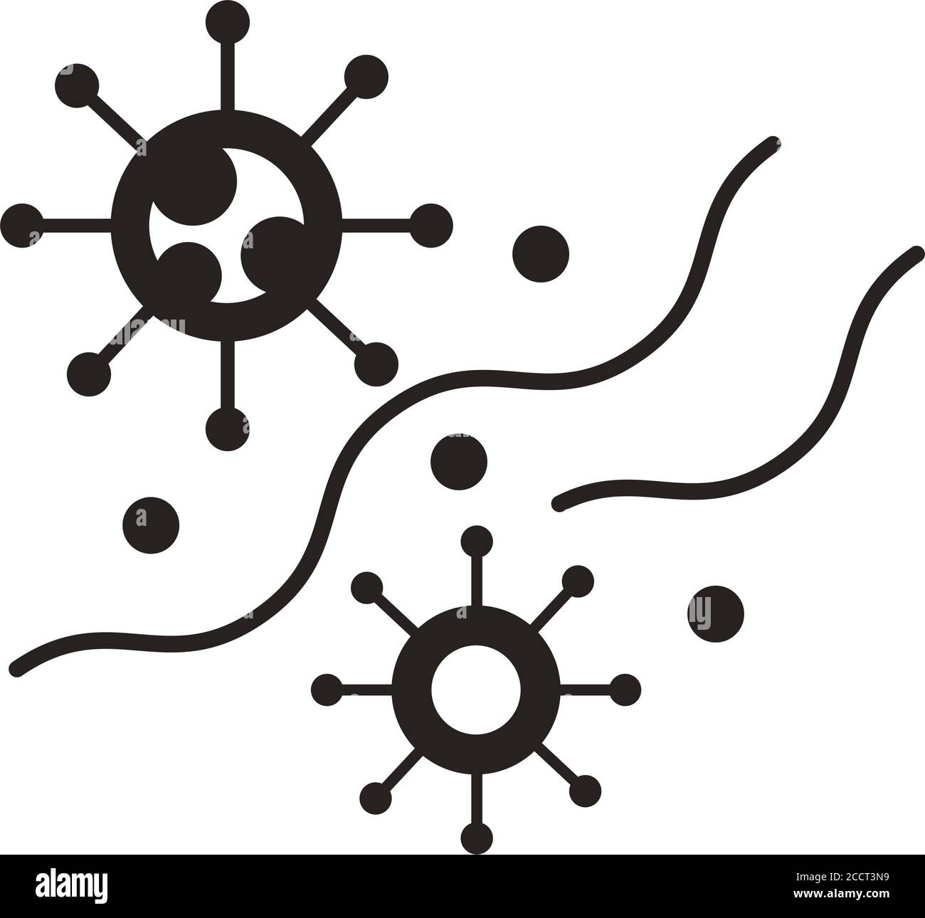 covid19 particles silhouette style icon vector illustration design ...