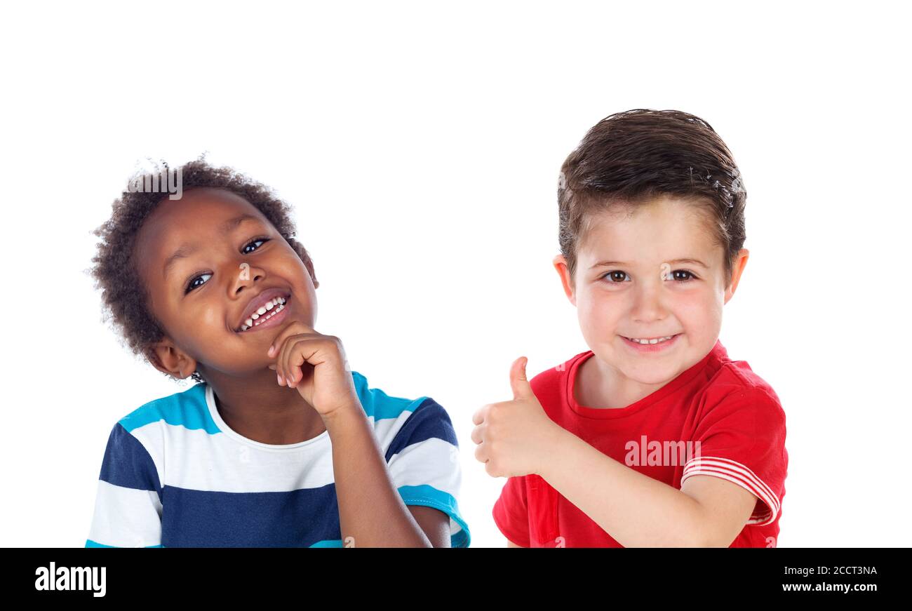Funny children laughing isolated on a white background Stock Photo - Alamy