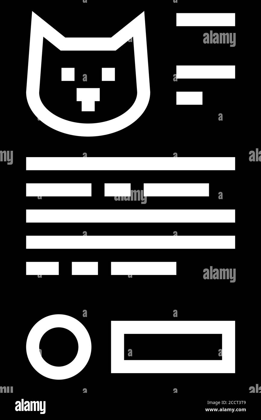 cat medical document glyph icon vector illustration Stock Vector Image ...