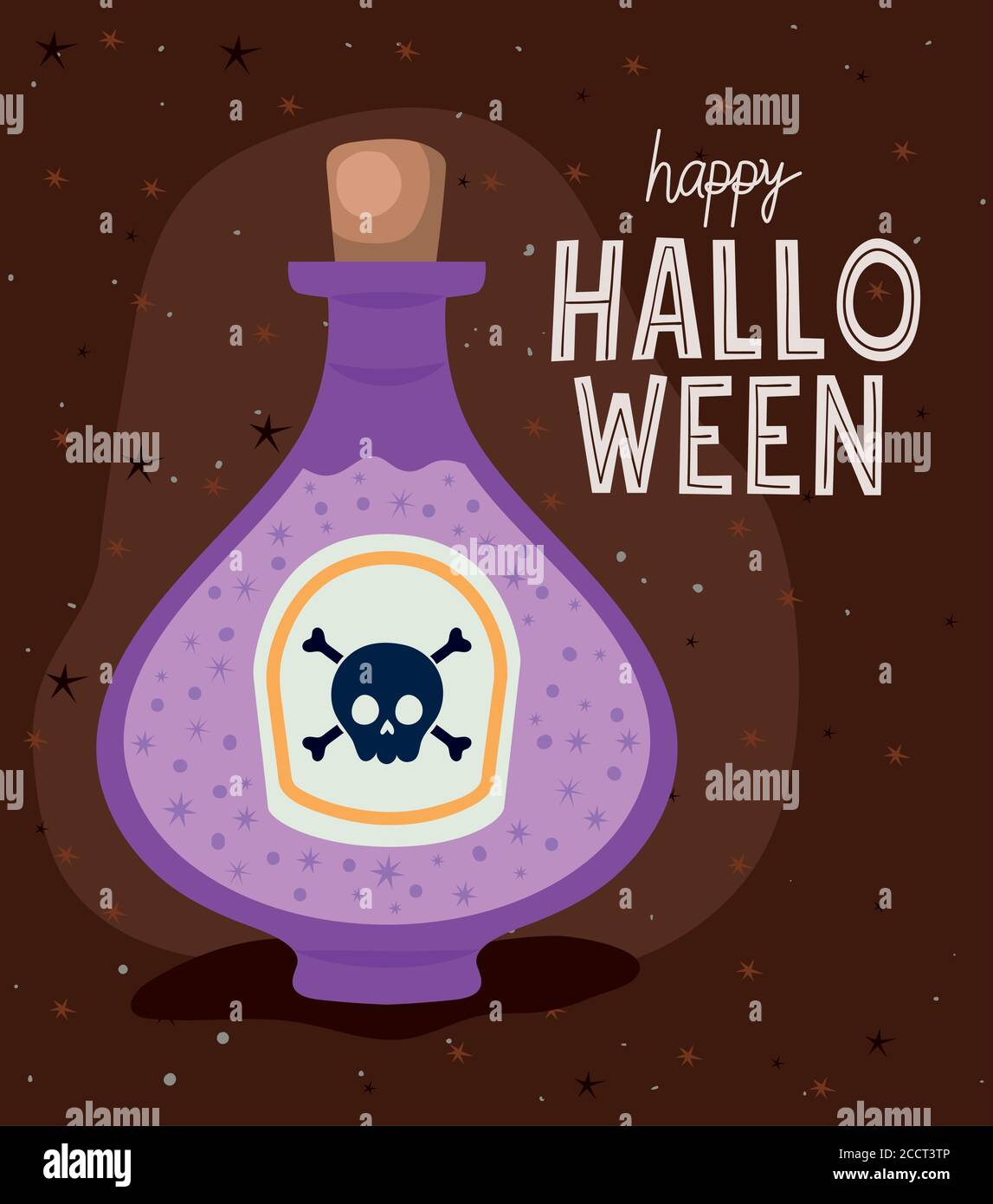 Halloween poison bottle design, Holiday and scary theme Vector ...