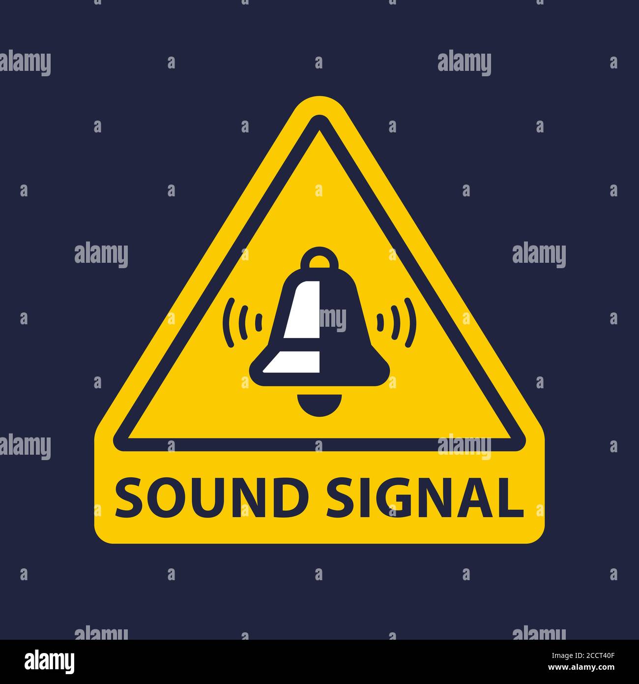 beep sign. bell is ringing on a yellow background. flat vector ...