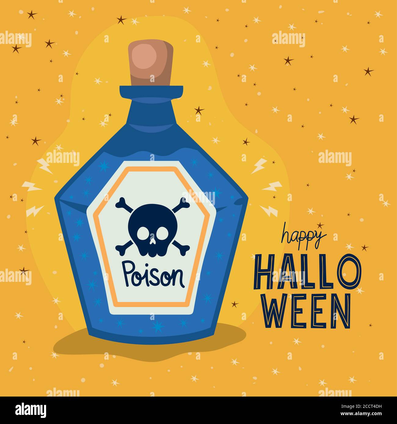 Halloween poison bottle design, Holiday and scary theme Vector ...