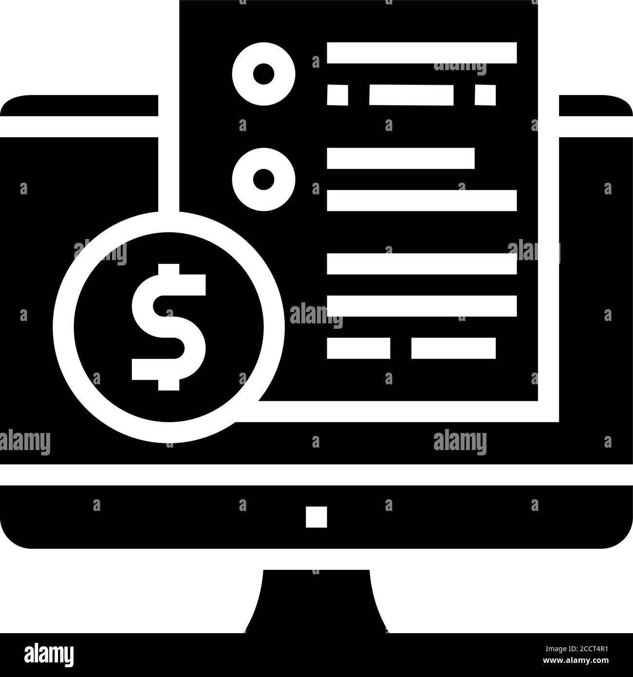 reading electronic document glyph icon vector illustration Stock Vector ...