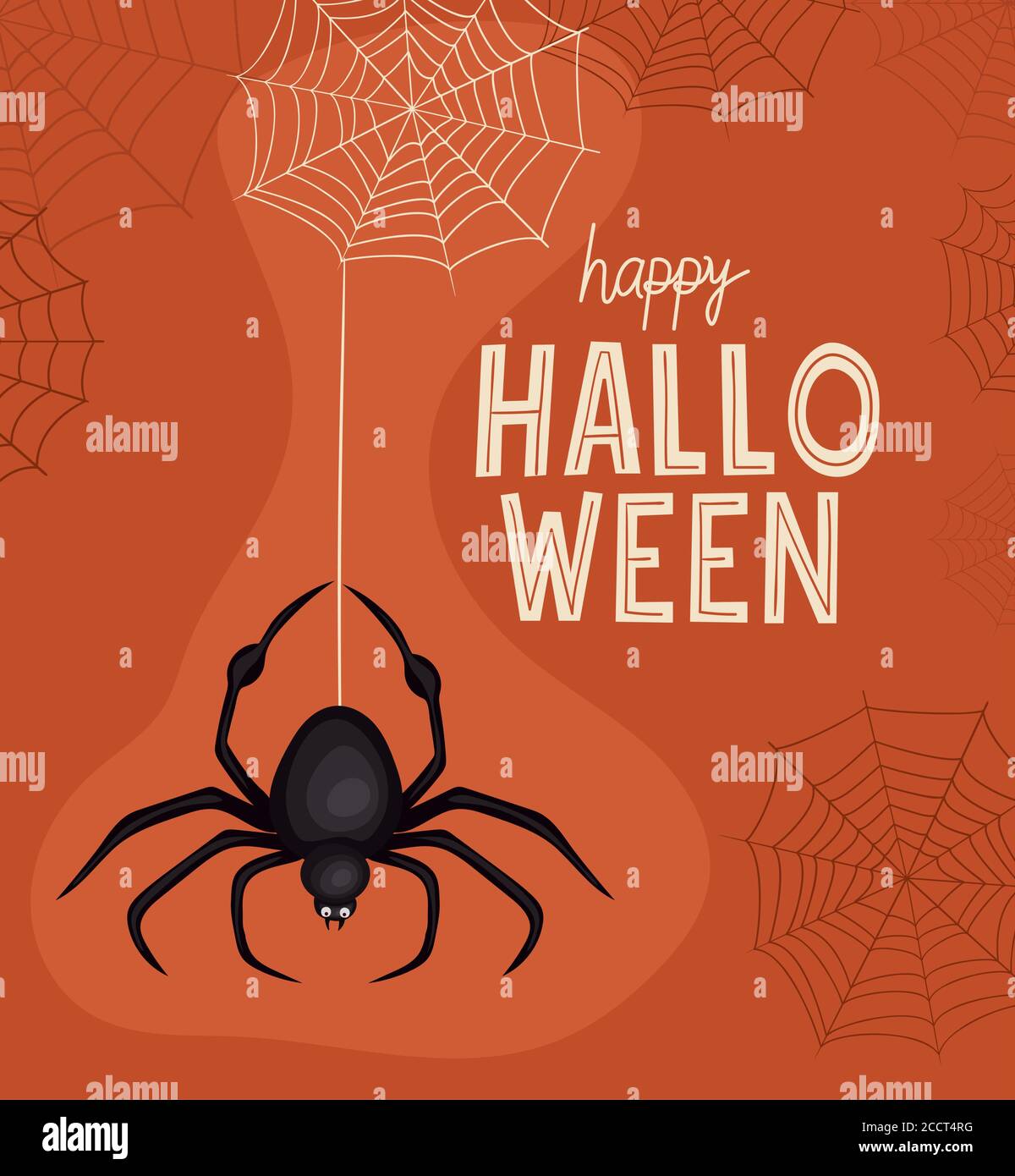 Halloween spider cartoon with spiderwebs design, Holiday and scary ...