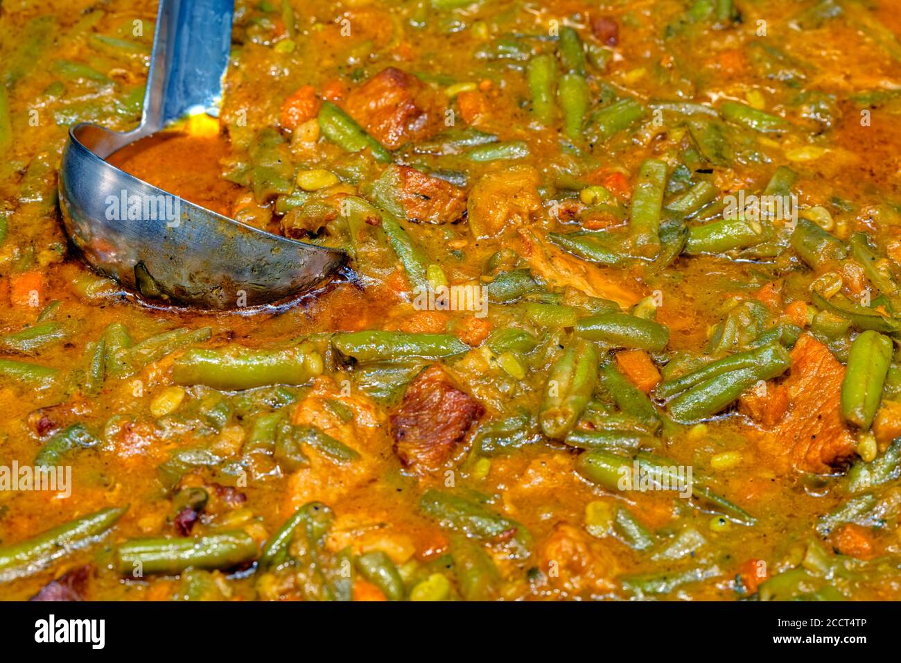 cooked green beans with meat Stock Photo - Alamy