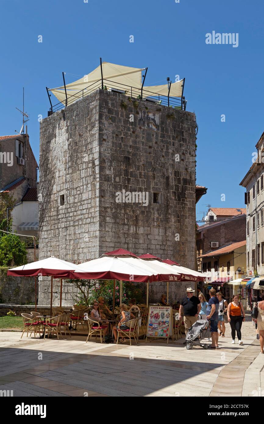 restaurant in a tower, old town, Porec, Istria, Croatia Stock Photo - Alamy