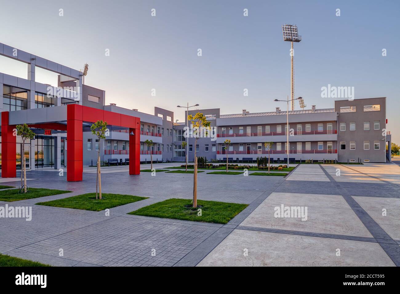 the main entrance to the modern building Stock Photo - Alamy