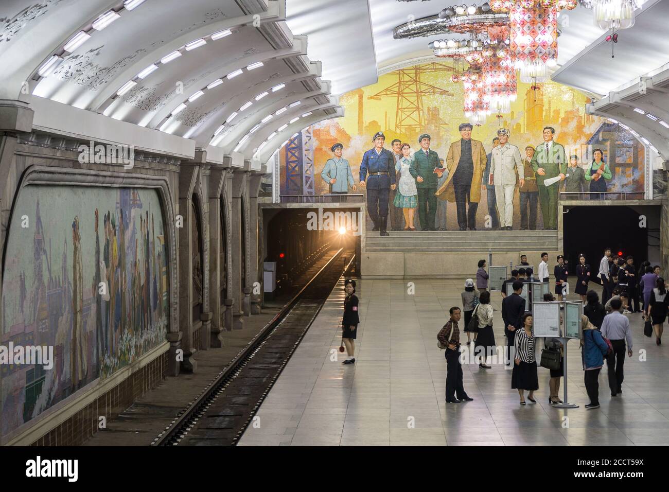 Interior of Pyongyang Metro, North Korea Stock Photo - Alamy