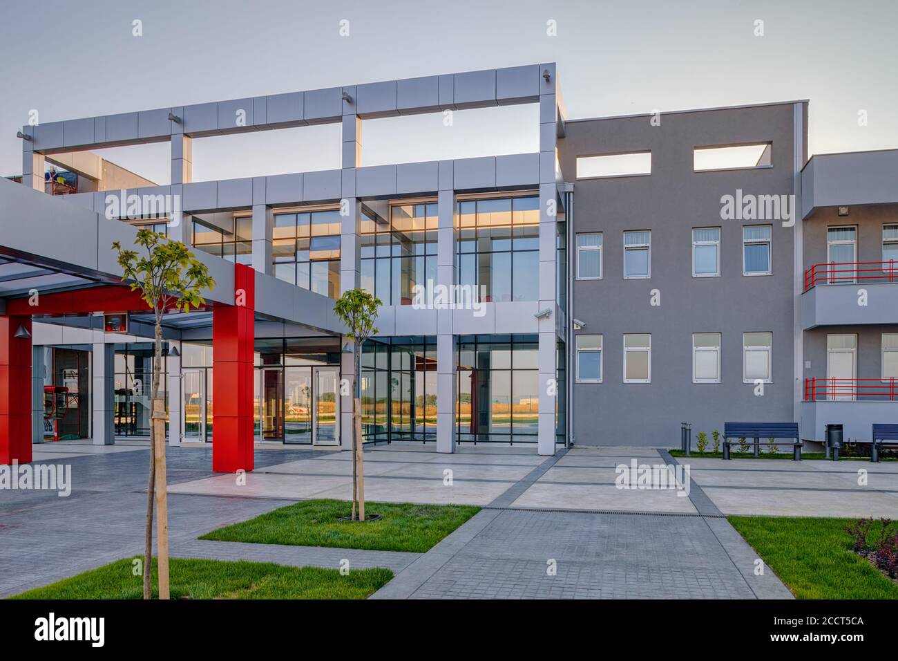 the main entrance to the modern building Stock Photo - Alamy