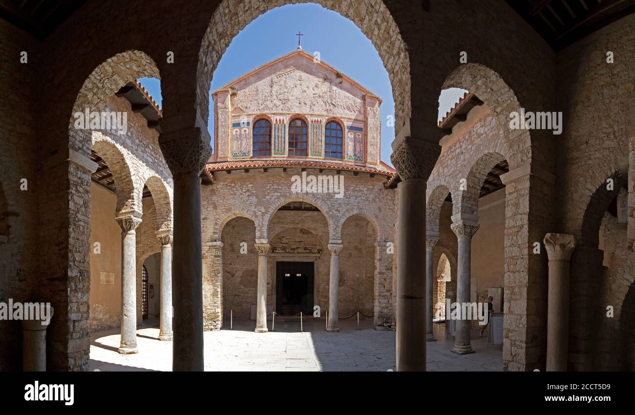 Atrium, Euphrasian Basilica, UNESCO world heritage, Porec, Istria ...