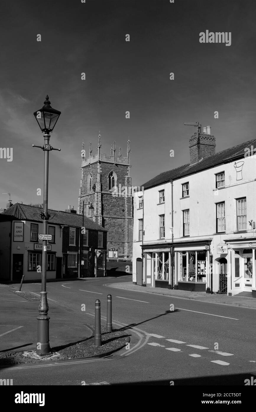 Street view of Alford town with St Wilfreds church, Lincolnshire ...