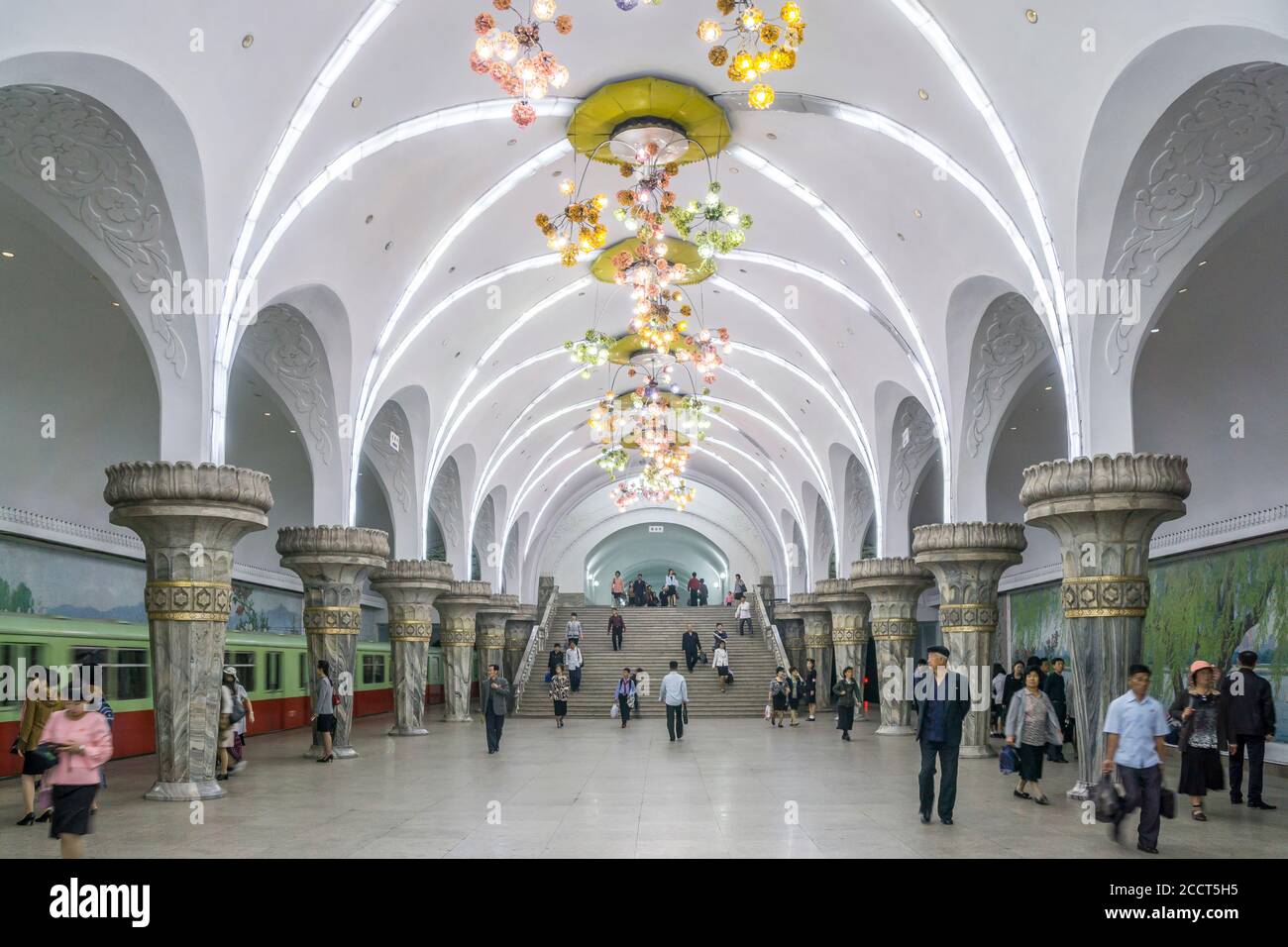 Interior of Pyongyang Metro, North Korea Stock Photo - Alamy