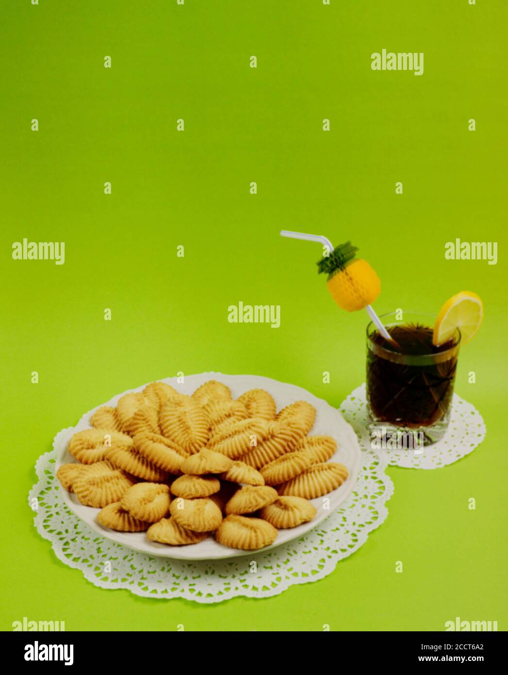 Variety of biscuits offered with cold drinks. Delicious biscuits with ...