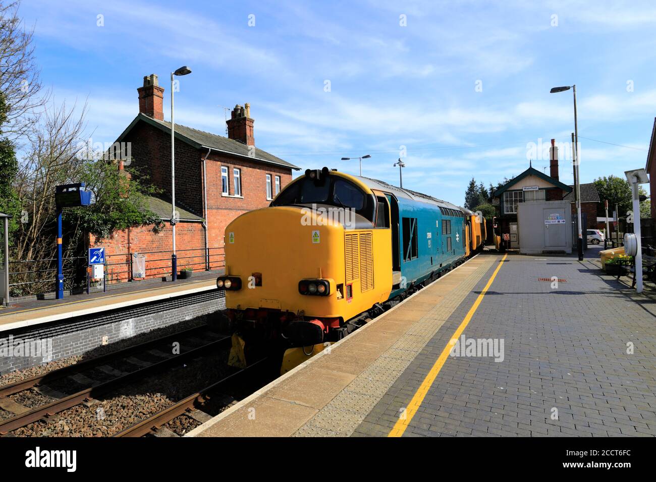 British Rail Class 37610, Wainfleet All Saints station, East Lindsey ...