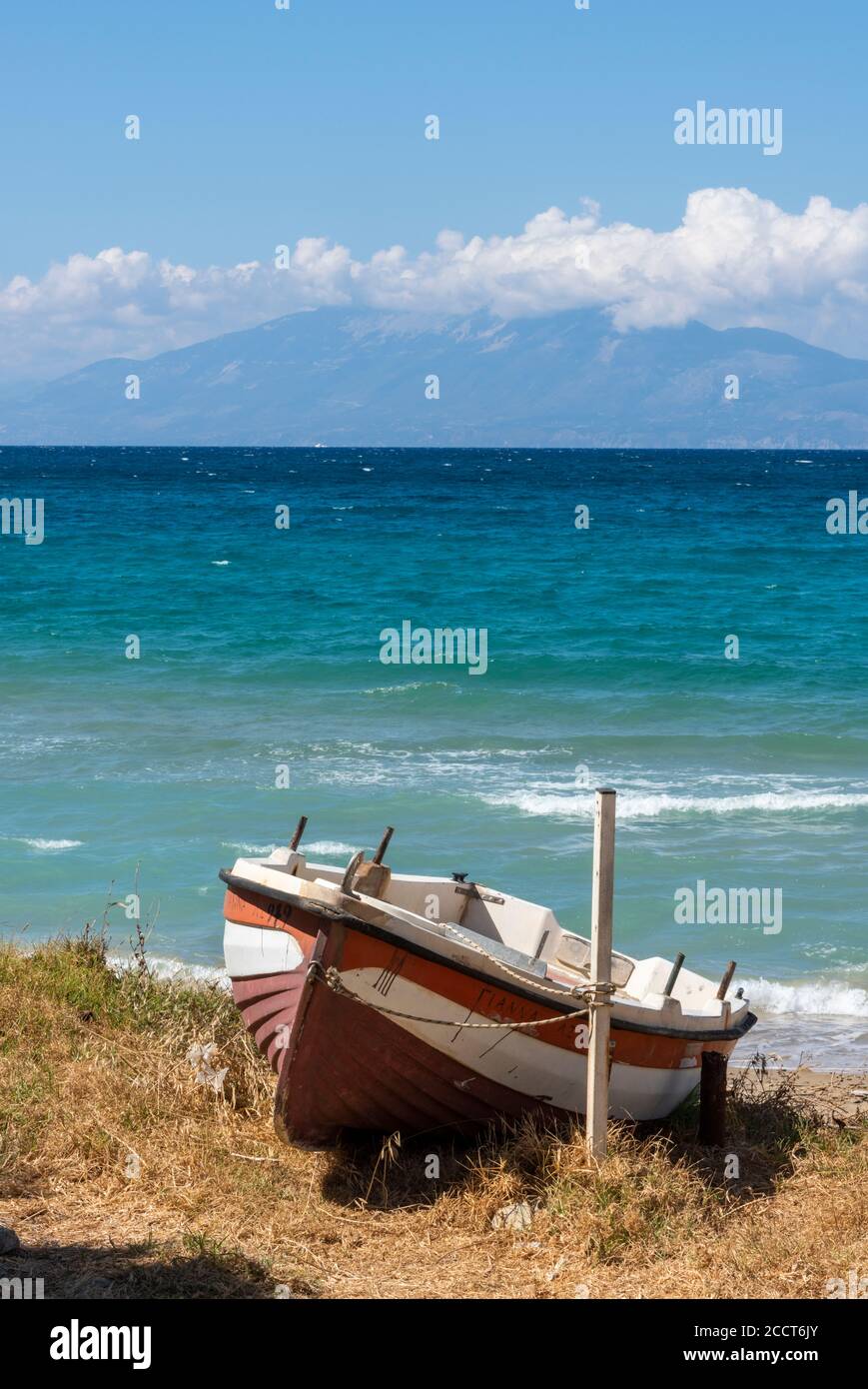 Old traditional greek rowing boat hi-res stock photography and images ...