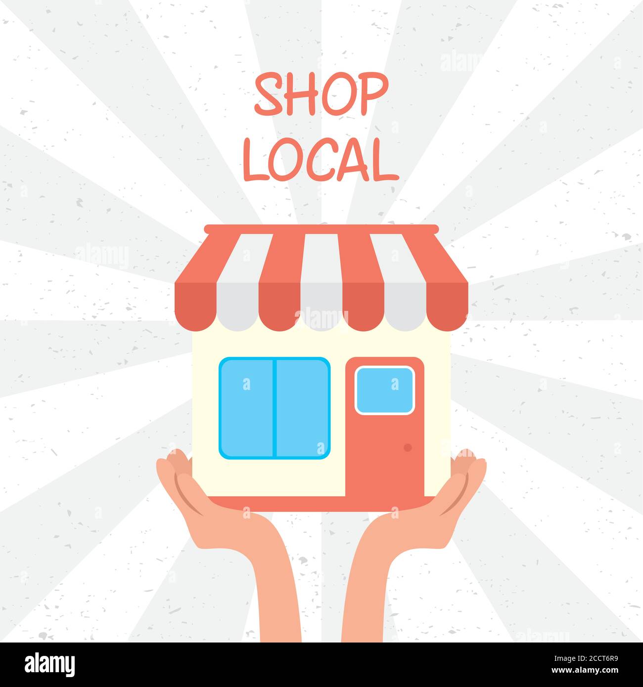 support local business campaign with store building vector illustration ...
