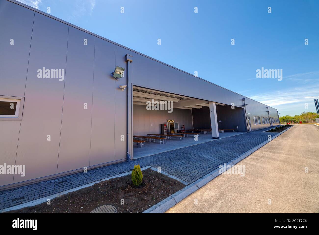 entrance for employees in the industrial hall Stock Photo - Alamy