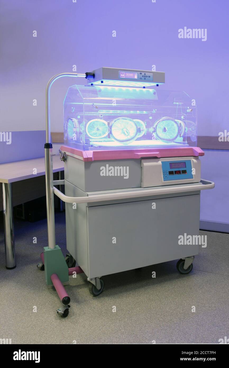 Blue light used for the treatment of jaundice disease in newborn babies ...
