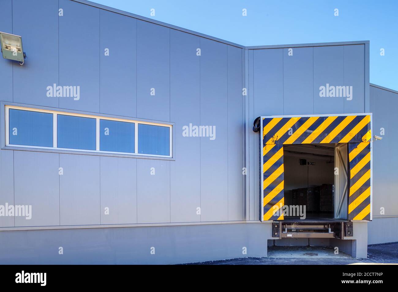 doors for loading cargo from the truck into the building Stock Photo ...