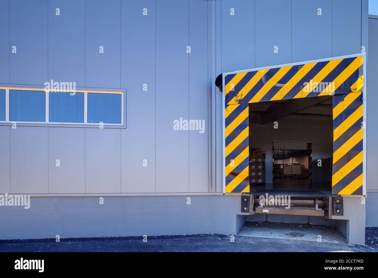 doors for loading cargo from the truck into the building Stock Photo ...
