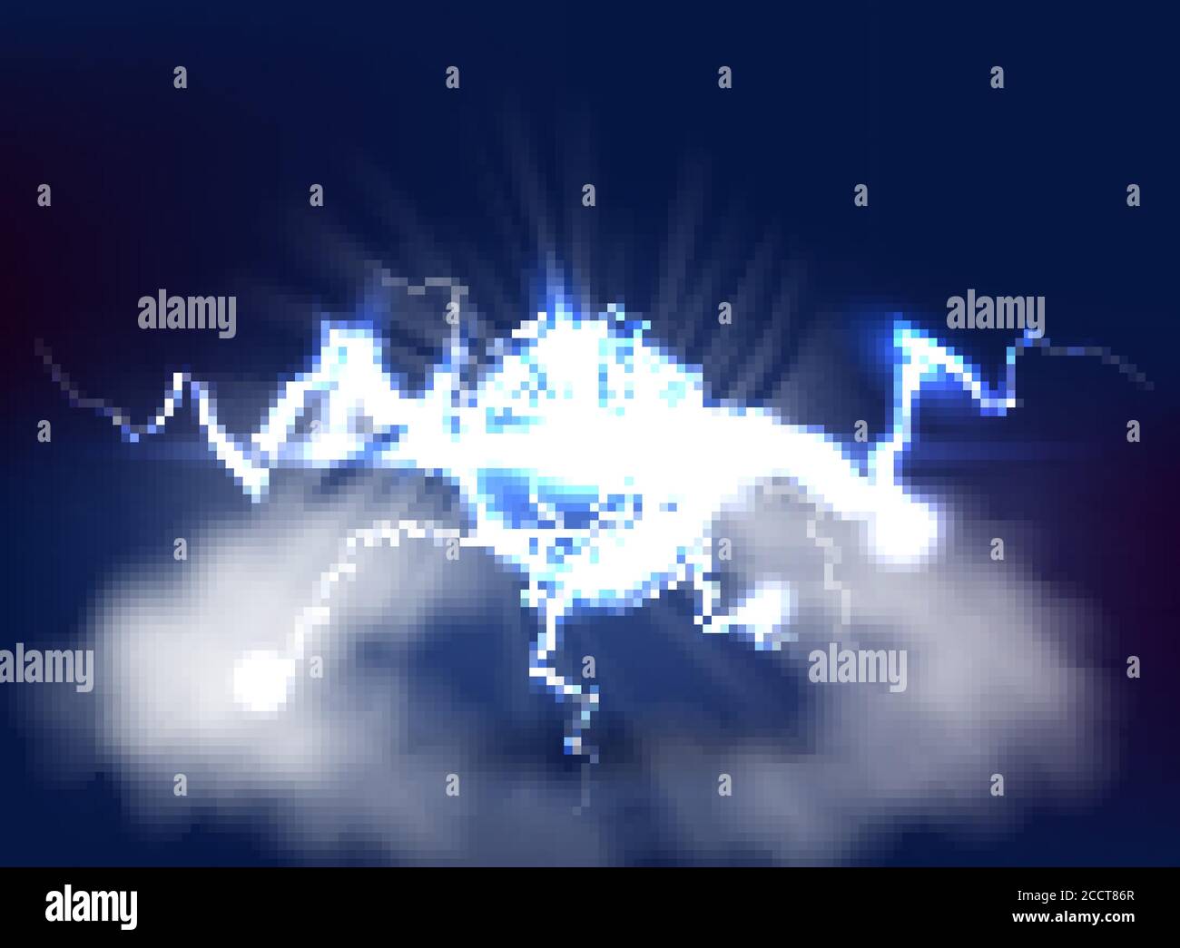 Ball lightning. Electric vector lightning flash explosion, electrical ...