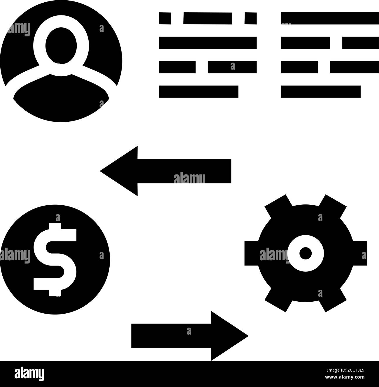 exchange money for work glyph icon vector illustration Stock Vector ...