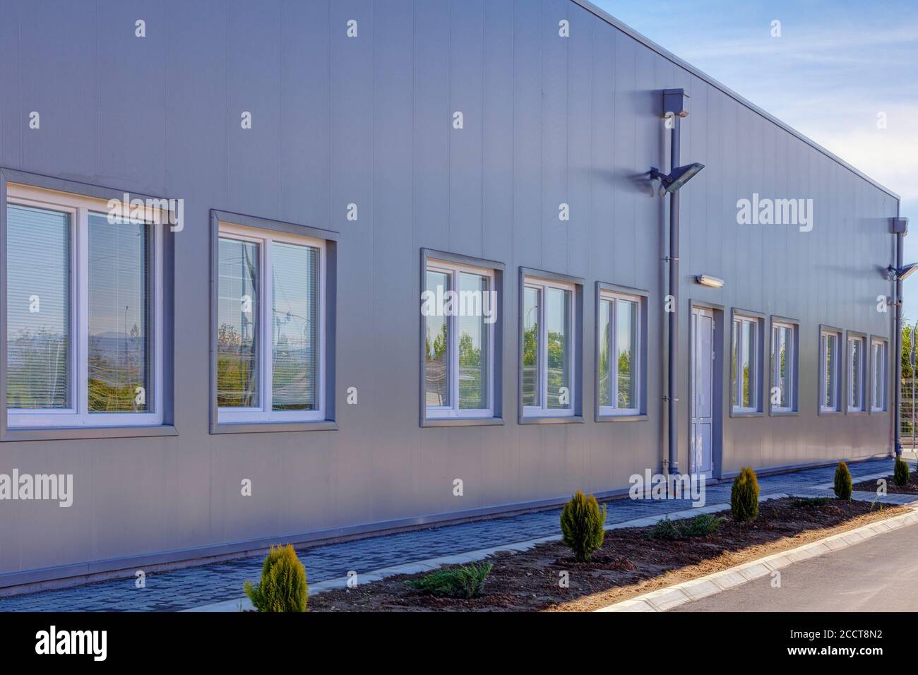 windows on the industrial business building Stock Photo - Alamy