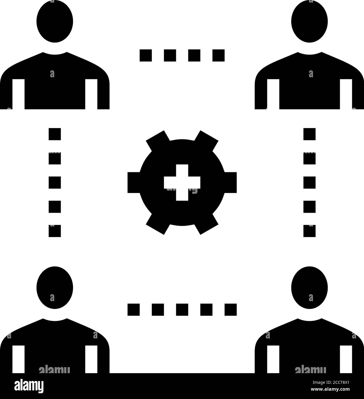 company employees working process glyph icon vector illustration Stock ...