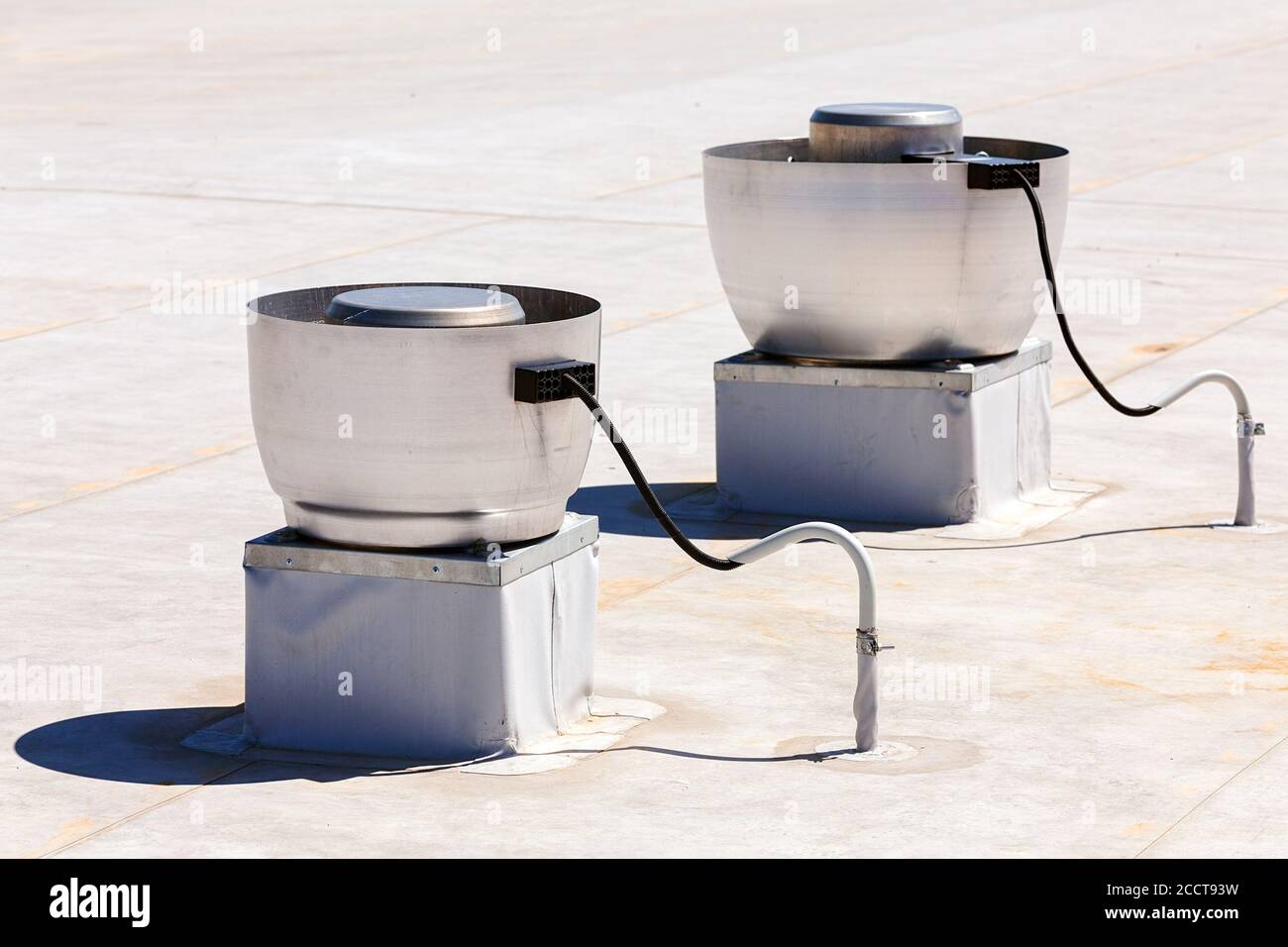 modern ventilation system on the roof of the industrial hall Stock ...