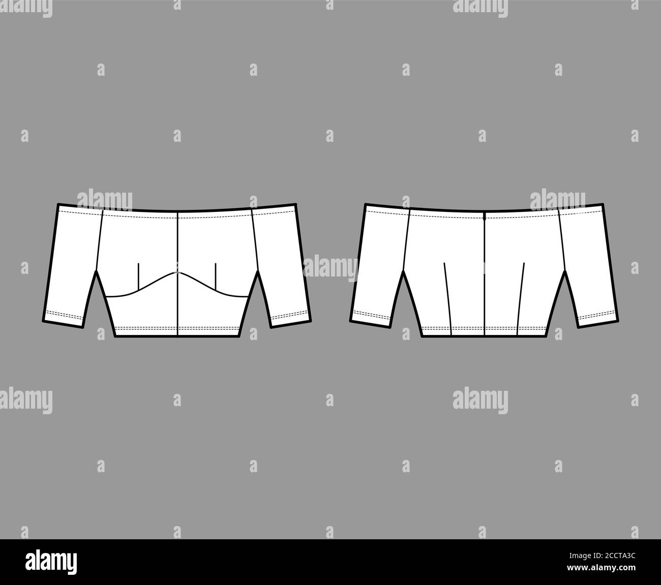 Off-the-shoulder top technical fashion illustration with close fit ...