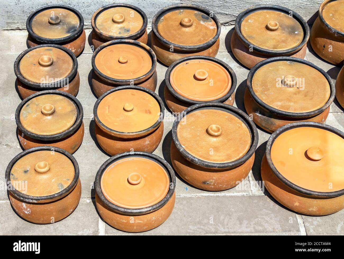 many Turkish traditional earthenware pot. turkish pot made of clay is a ...