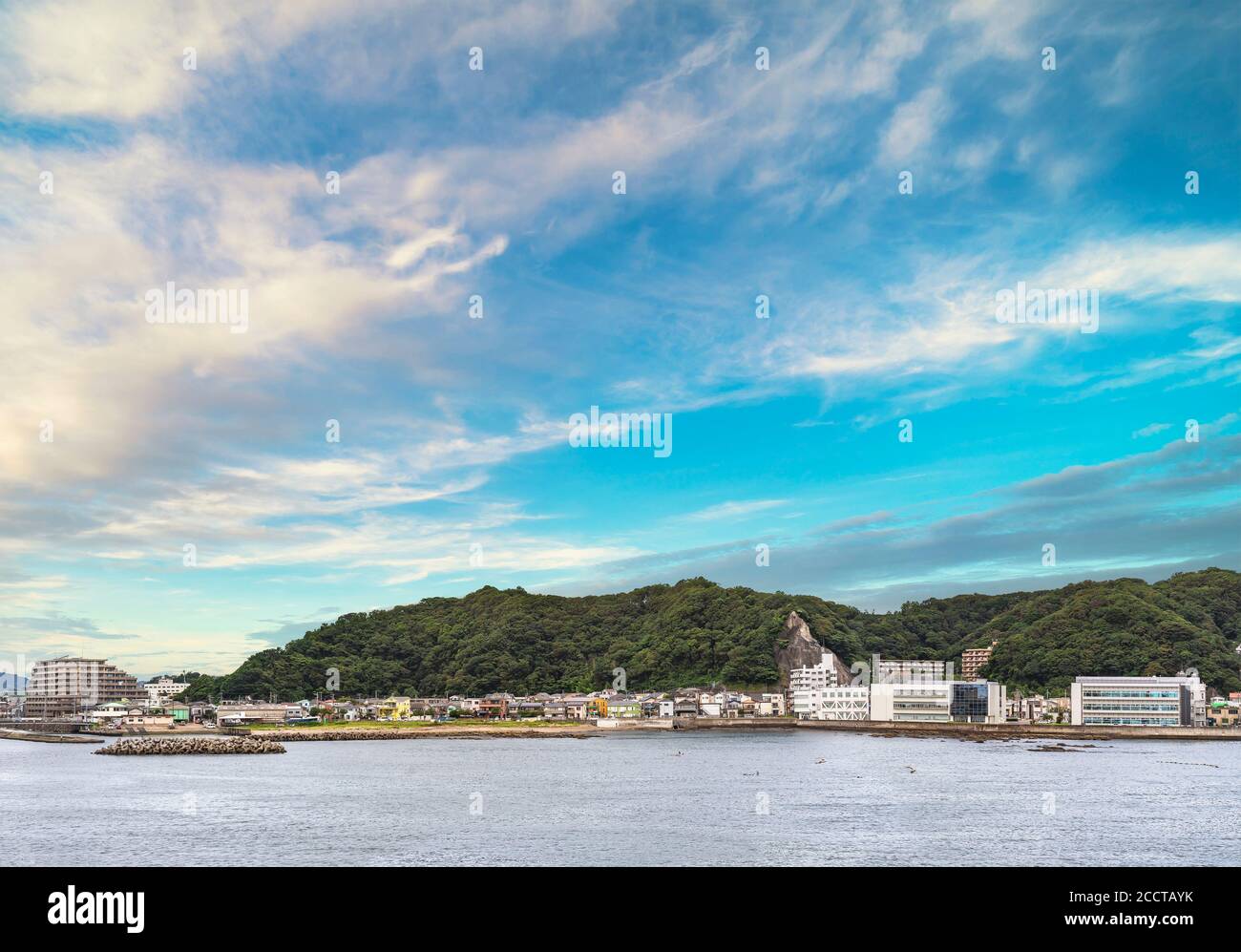 kanagawa, japan - july 18 2020: Tetrapods in front of the Kurihama port ...