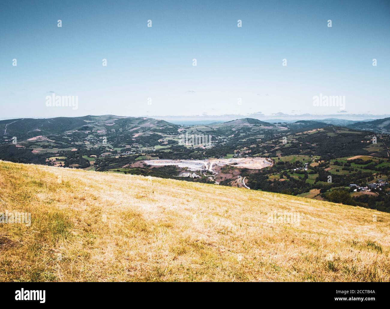 top view mountains landscape with forests, blue sky Stock Photo - Alamy