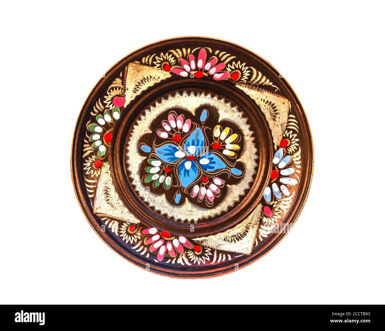 traditional Turkish copper plate - isolated Stock Photo - Alamy
