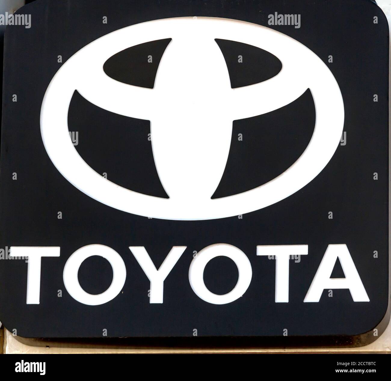 Toyota sign. Toyota is the world's market leader in sales of hybrid ...