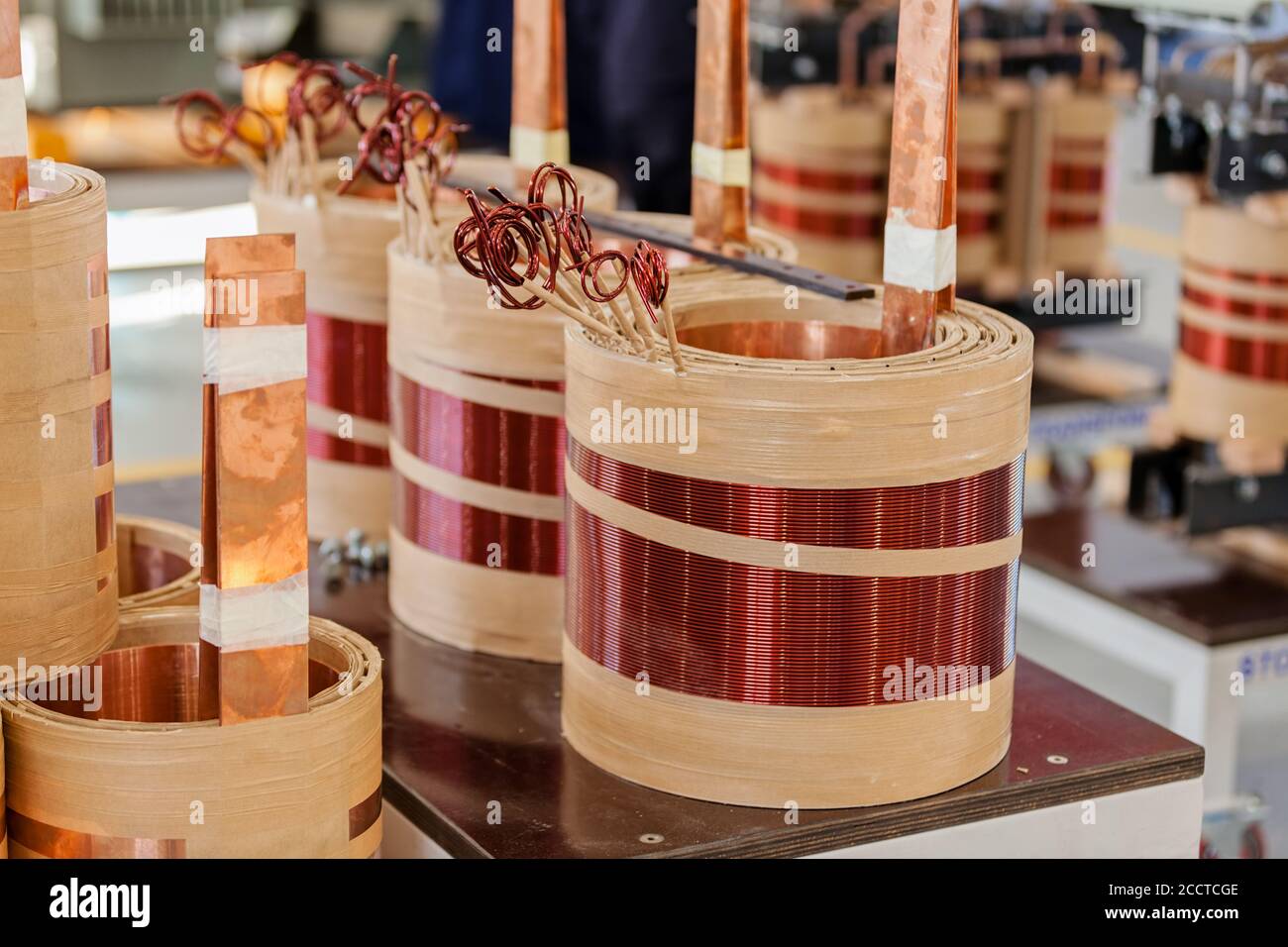 spools of copper wire transformers, note shallow depth of field Stock ...