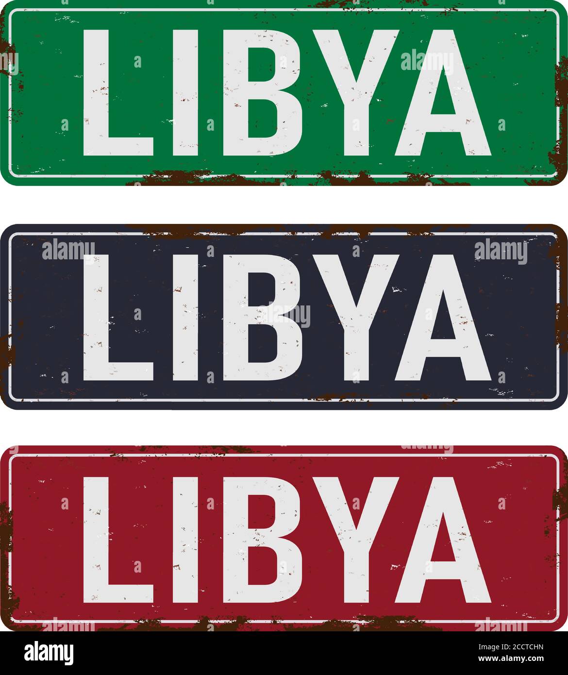 Libya metal road sign Vector Illustration Design Stock Vector Image ...
