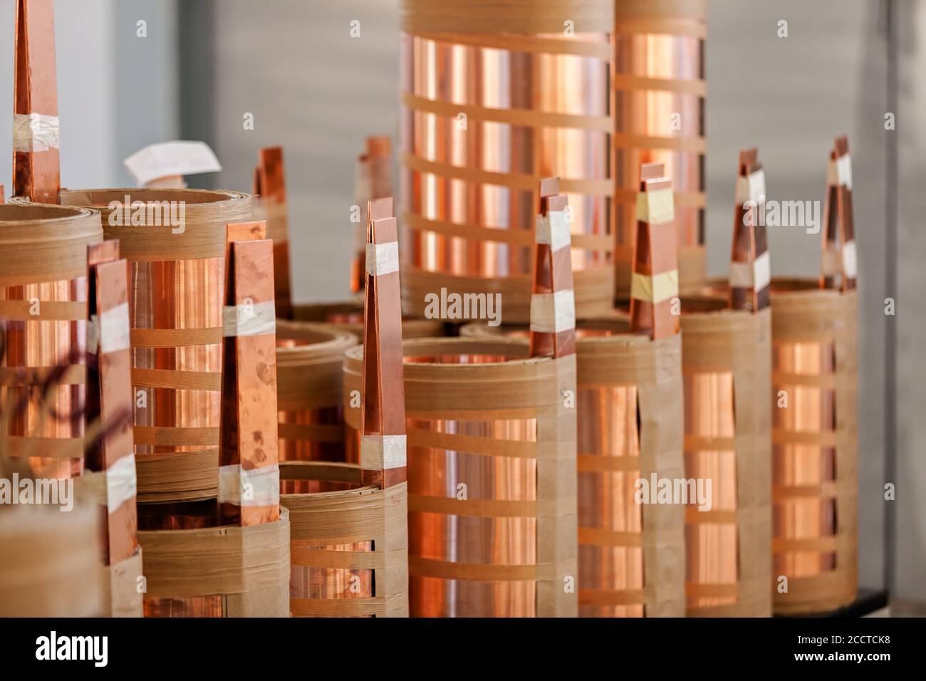 spools of copper wire transformers, note shallow depth of field Stock ...