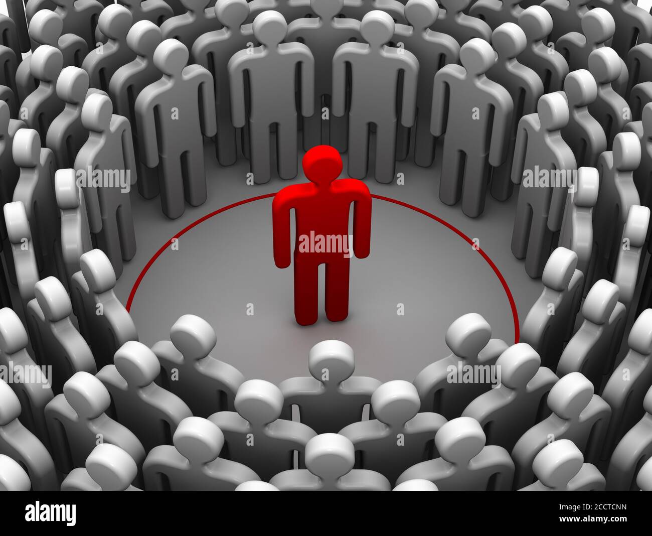 The person is an introvert or sociophobe. The concept.Red symbol of man ...