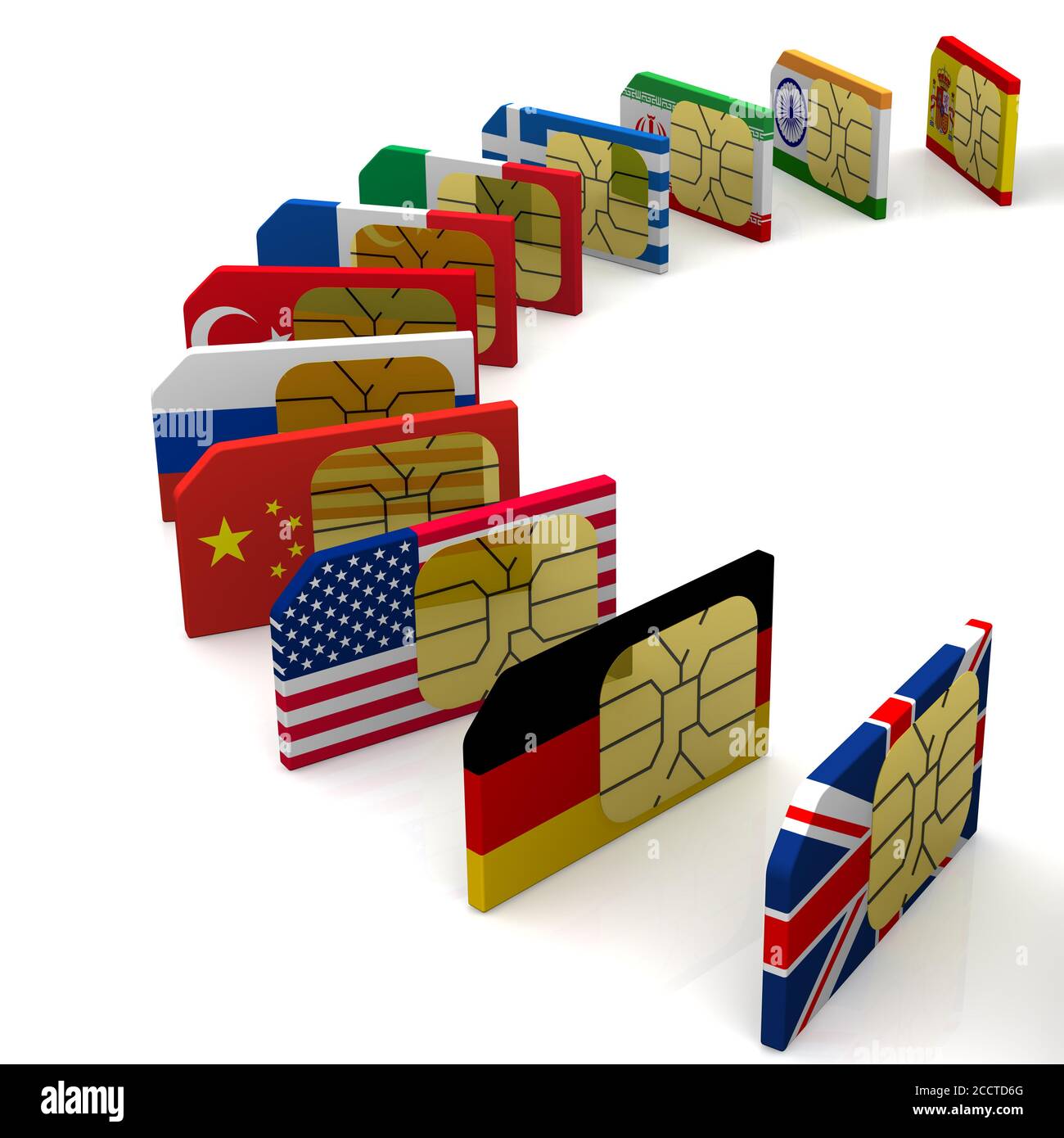 SIM-card of the various states. SIM card with the image of flags of ...
