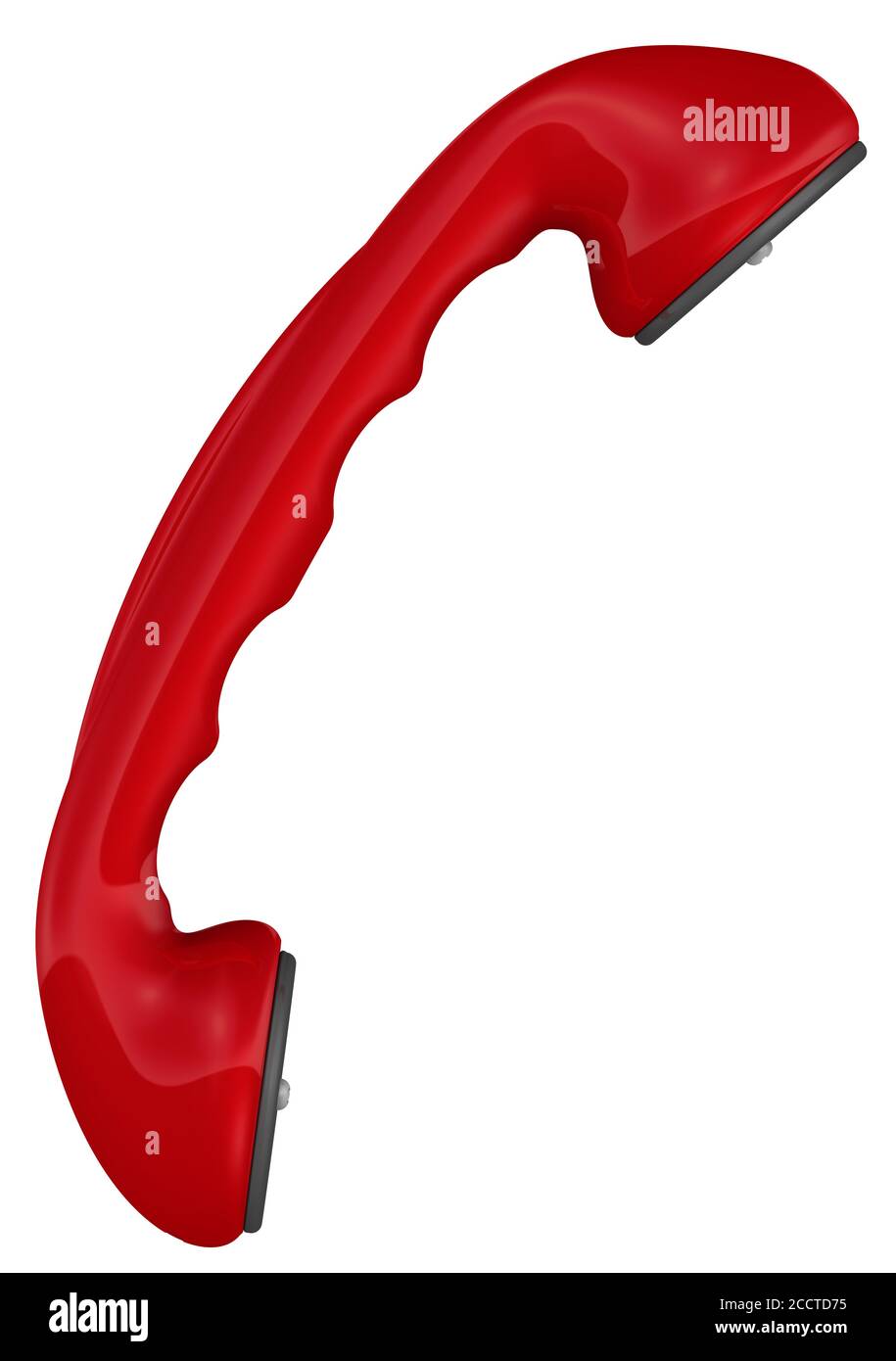 Red telephone handset. Isolated. 3D Illustration Stock Photo - Alamy