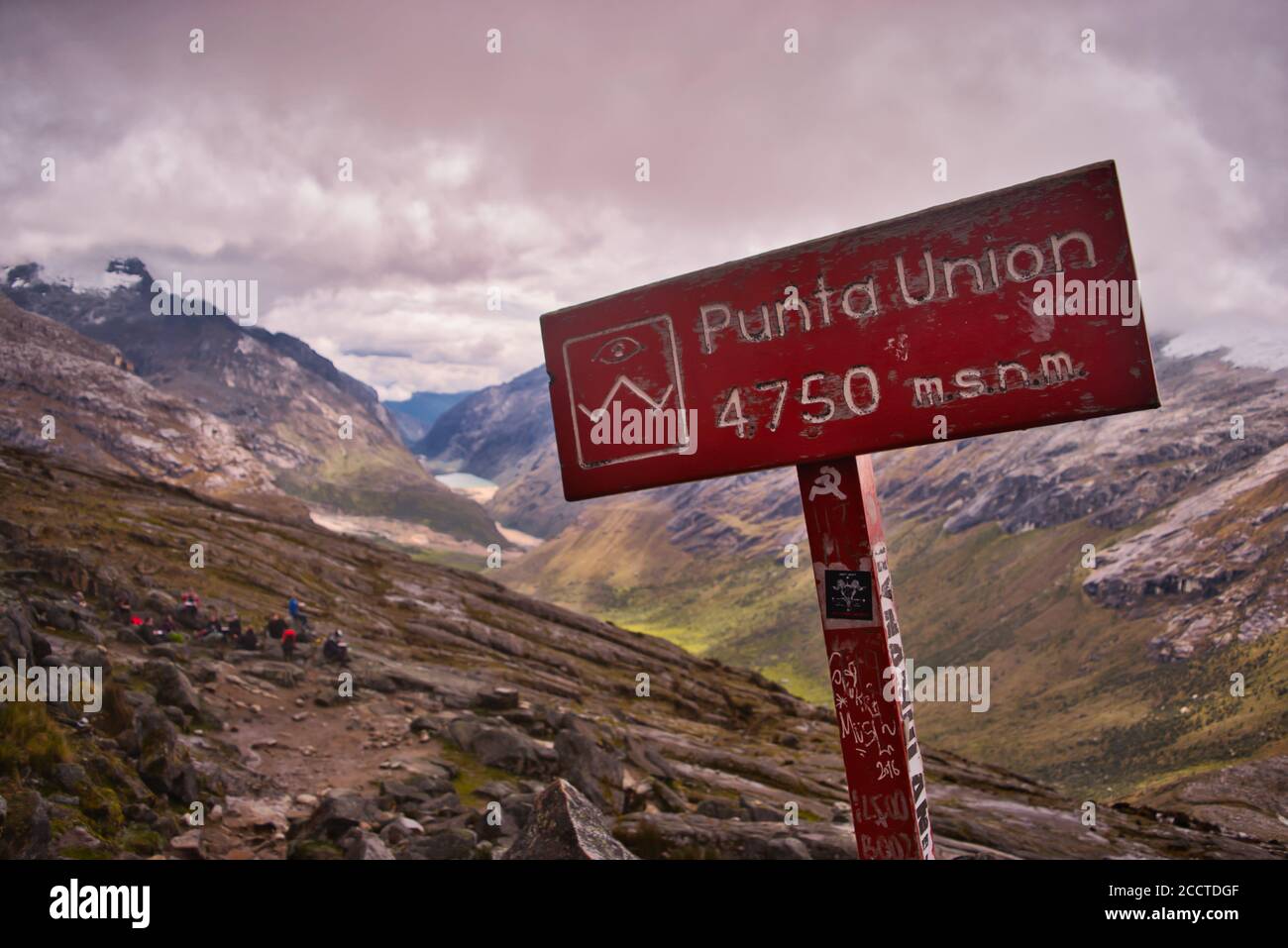 Punta Union Pass, the highest point on Santa Cruz Trek Stock Photo - Alamy